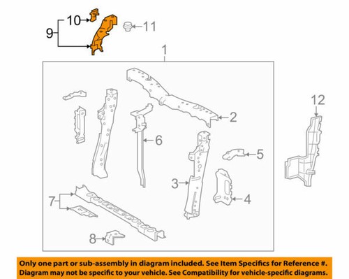 53108-12040 Toyota Support, radiator, upper lh 5310812040, New Genuine ...