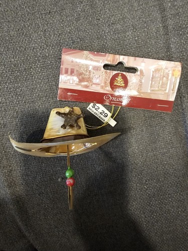 Lemax Cowboy Hat Tin Ornament Christmas 2005 Enchanted Forest | eBay