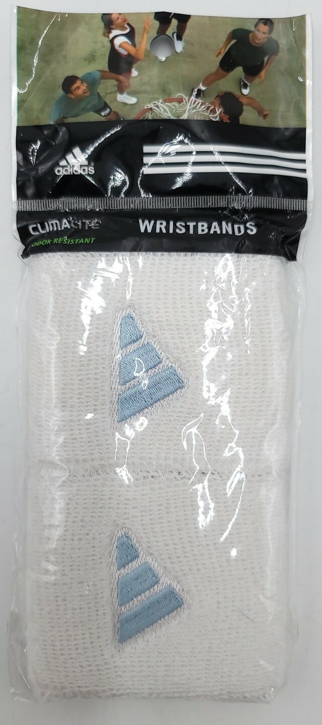 Adidas Climalte Wristbands/Sweatbands White Cotton/Nylon Stretch ONE ...