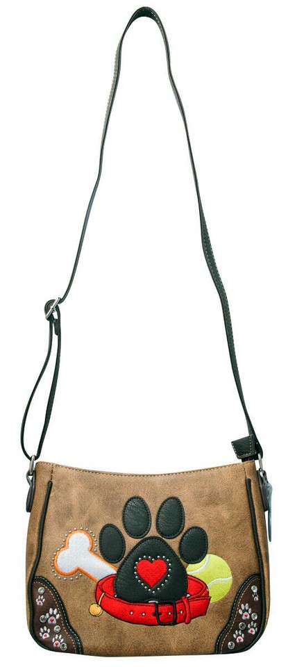 Dog Paw Print Handbag Crossbody Purse Wallet Shoulder Bag Western Style ...