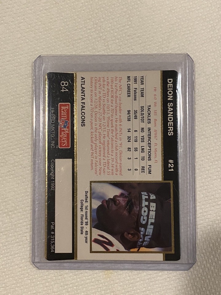 1992 Action Packed Neon Deion Sanders #84 Atlanta Falcons Hi Pro ...