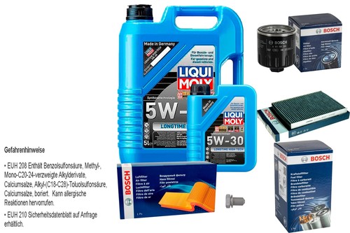 Bosch Inspection Set 6 L Liqui Moly Longue Date High Tech 5W-30 pour ...