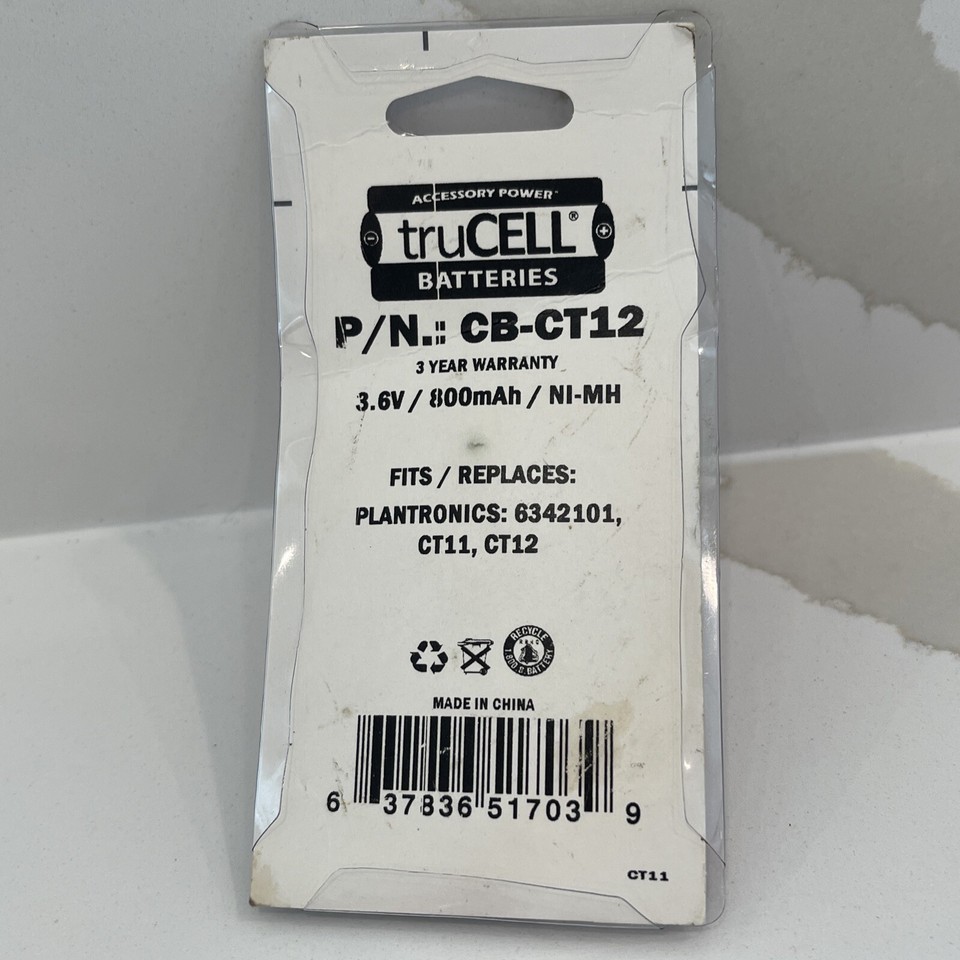 Trucell Batteries Plantronics 6342101 CT11 CT12 Replacement Battery 3 ...