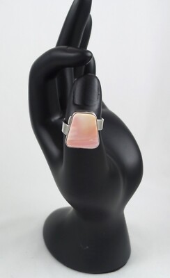 Sterling Silver 925 Trapezoid Pink Shell Ring ~ Size 8 | eBay