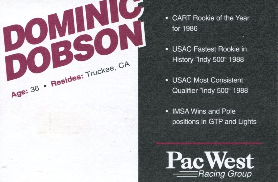 Dominic Dobson NASCAR Truck CART Driver Racing Signed Autograph Photo ...