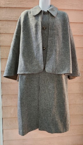 VINTAGE INVERTERE NEWTON ABBOT TWEED INVERNESS CAPE C… - Gem