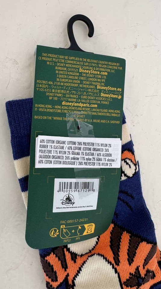 DISNEY PARKS TIGGER SOCKS ADULT ONE SIZE WINNIE THE POOH BRAND NEW | eBay