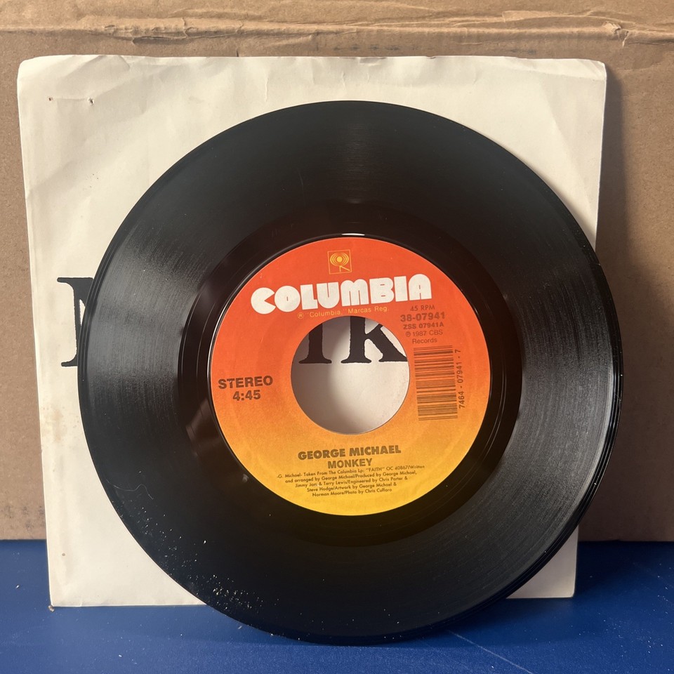 George Michael 45 RPM - Monkey / Acappella - Columbia 38-07941 w ...