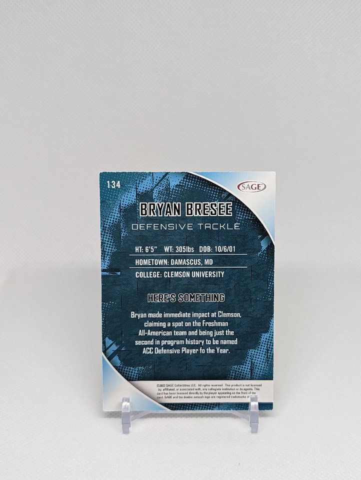 2023 SAGE🔥BRYAN BRESEE🔥SILVER ROOKIE RC #134🔥📈 | eBay