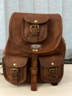 13 inch Leather Genuine Backpack Bag Vintage Travel Hiking Day pack ...