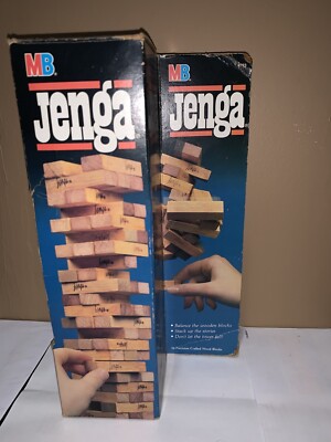 Original Vintage 1986 Jenga MB Game Wood Blocks Made in USA- Fast ...