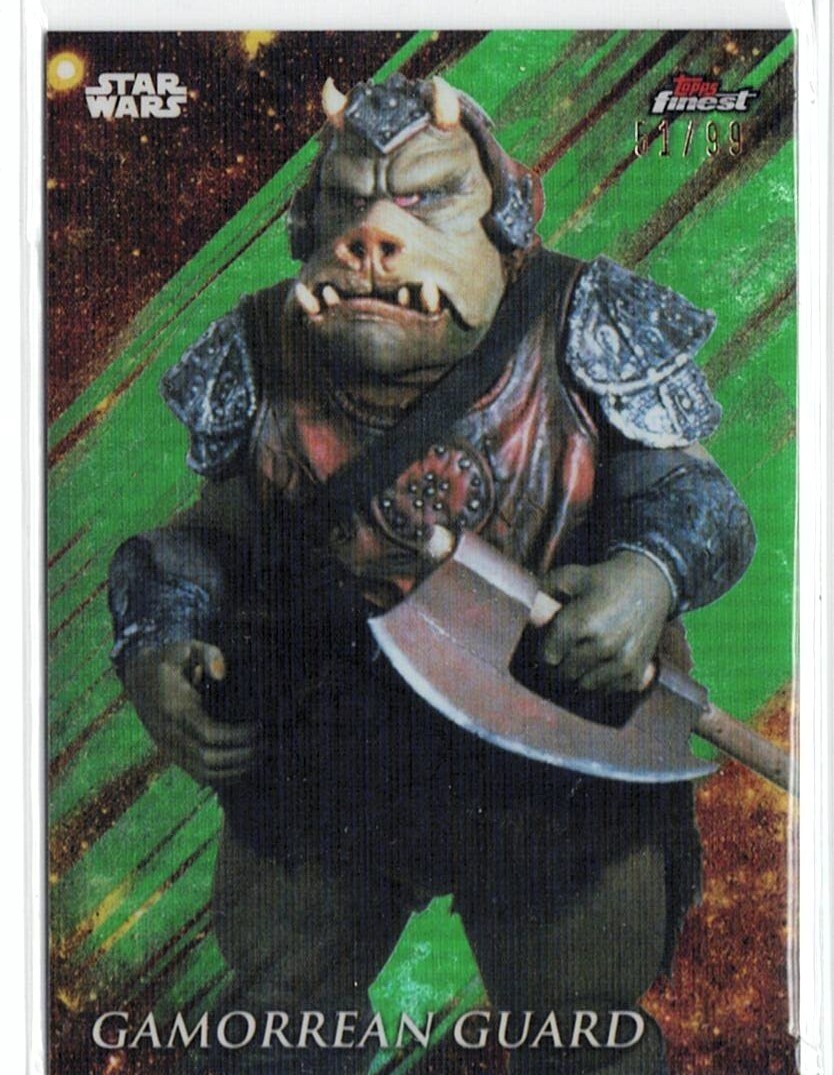 2018 TOPPS FINEST STAR WARS GAMORREAN GUARD GREEN REFRACTOR #D /99 FREE ...
