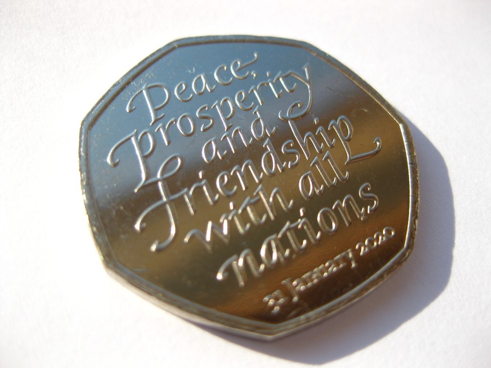 Brexit 50p Coin Peace Prosperity 2020 Rare Fifty Pence Sealed Bag ...