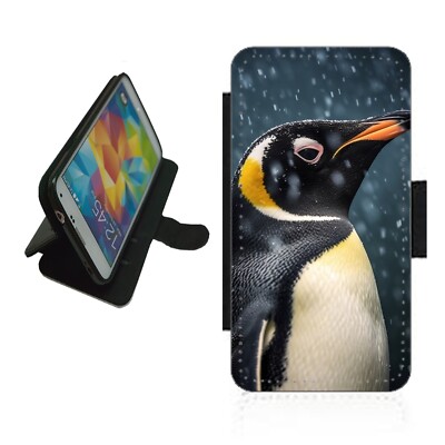 Penguin Phone Case Wallet flip cover pattern For iPhone Samsung PEN1 ...