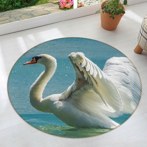 3D White Swan O1822 Animal Non Slip Rug Mat Elegant Photo Carpet Fay ...