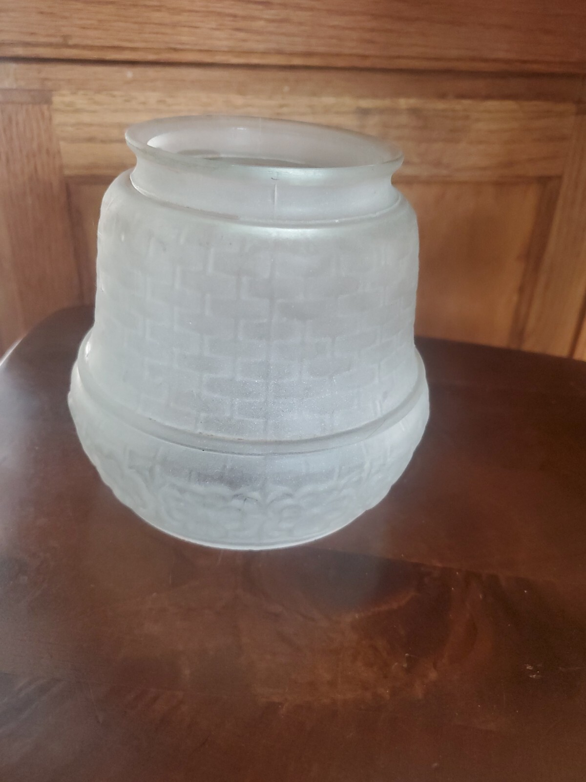 Vintage Frosted flower Design Glass Light Shade Globe 4 3/4 High 3" top ...