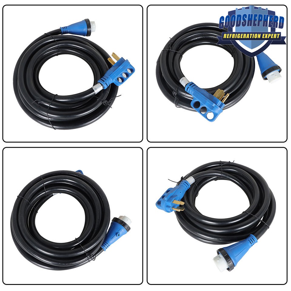 50Amp 4 Prong 25-30FT 125/250V Generator Cord and Pre-Drilled Power ...