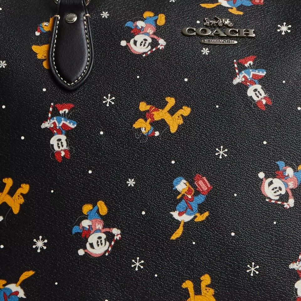 NWT Disney X Coach Gallery Tote With Holiday Print CM189 | eBay