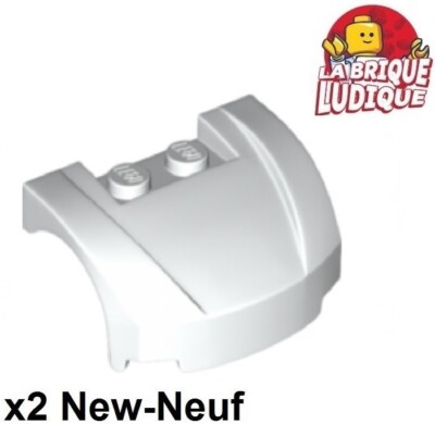 Lego 2x vehicle mudguard garde boue 3x4x1 capot voiture blanc/white ...