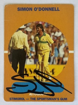 AUSTRALIAN CRICKETER SIMON O’DONNELL SIGNED 1989/90 STIMOROL TRADING ...