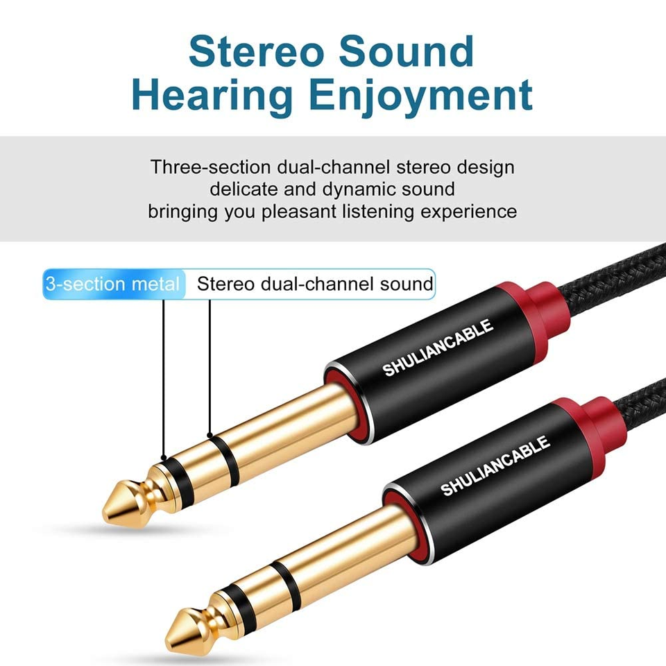 Cavo Audio Jack 6.35Mm Stereo, Chitarra Jack Cavi Connettori per ...