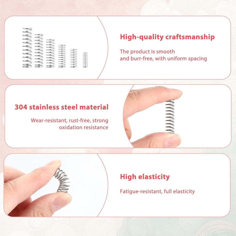 Compression Springs Assortment Kit, 300PCS 304 Stainless Steel Small ...