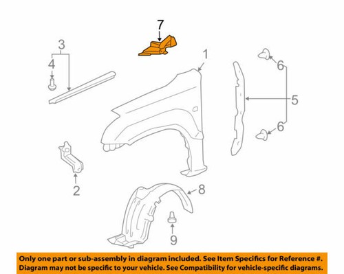53867-60040 Toyota Seal, front fender to cowl side, lh 5386760040, New ...