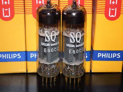 Philips E80CC 6085 Platinum Matched pair NOS NIB Heerlen 1960 Gold Pins ...