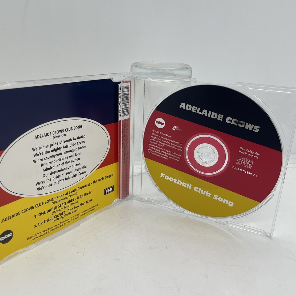 Adelaide Crows Football Footy AFL Club Song (CD, 1997) Single Free ...