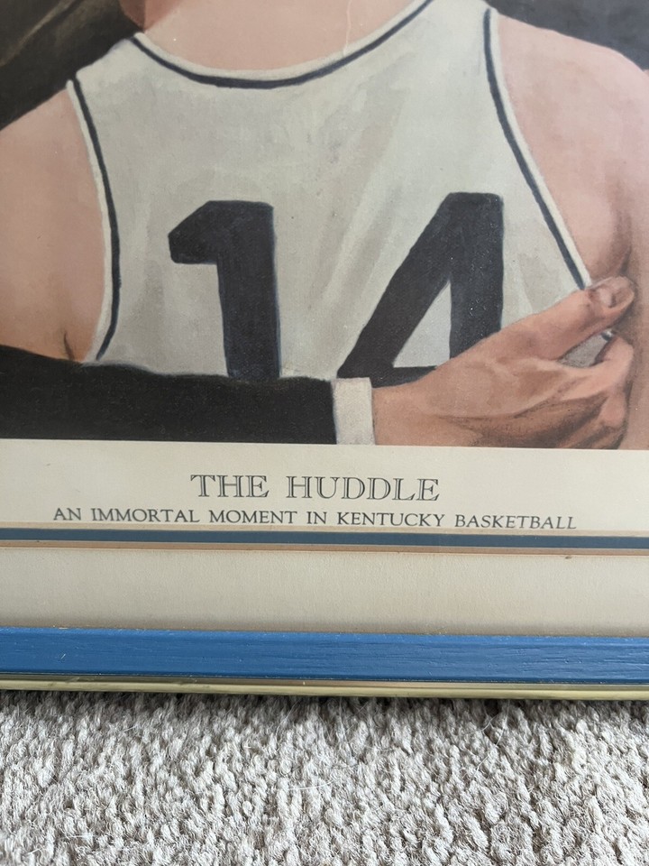 The Huddle Framed Print Signed by Adolph Rupp Kentucky Wildcats Larry ...