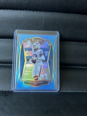 2020 Select Gabriel Davis Premier Level Light Blue Prizm Rookie RC #71/ ...