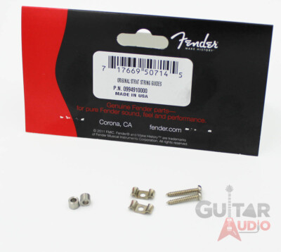 Genuine Fender Original Strat Stratocaster Chrome String Guides Trees w ...
