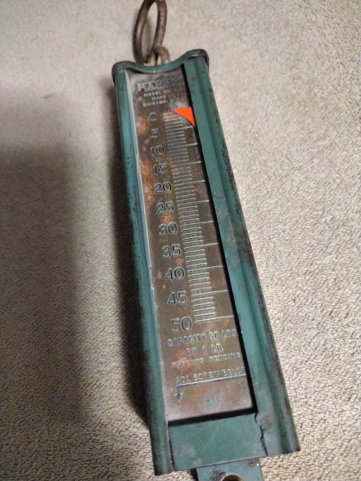 Vintage Hanson No. 895 Hanging Scale-The Viking-50 Lbs.- Rare Color ...