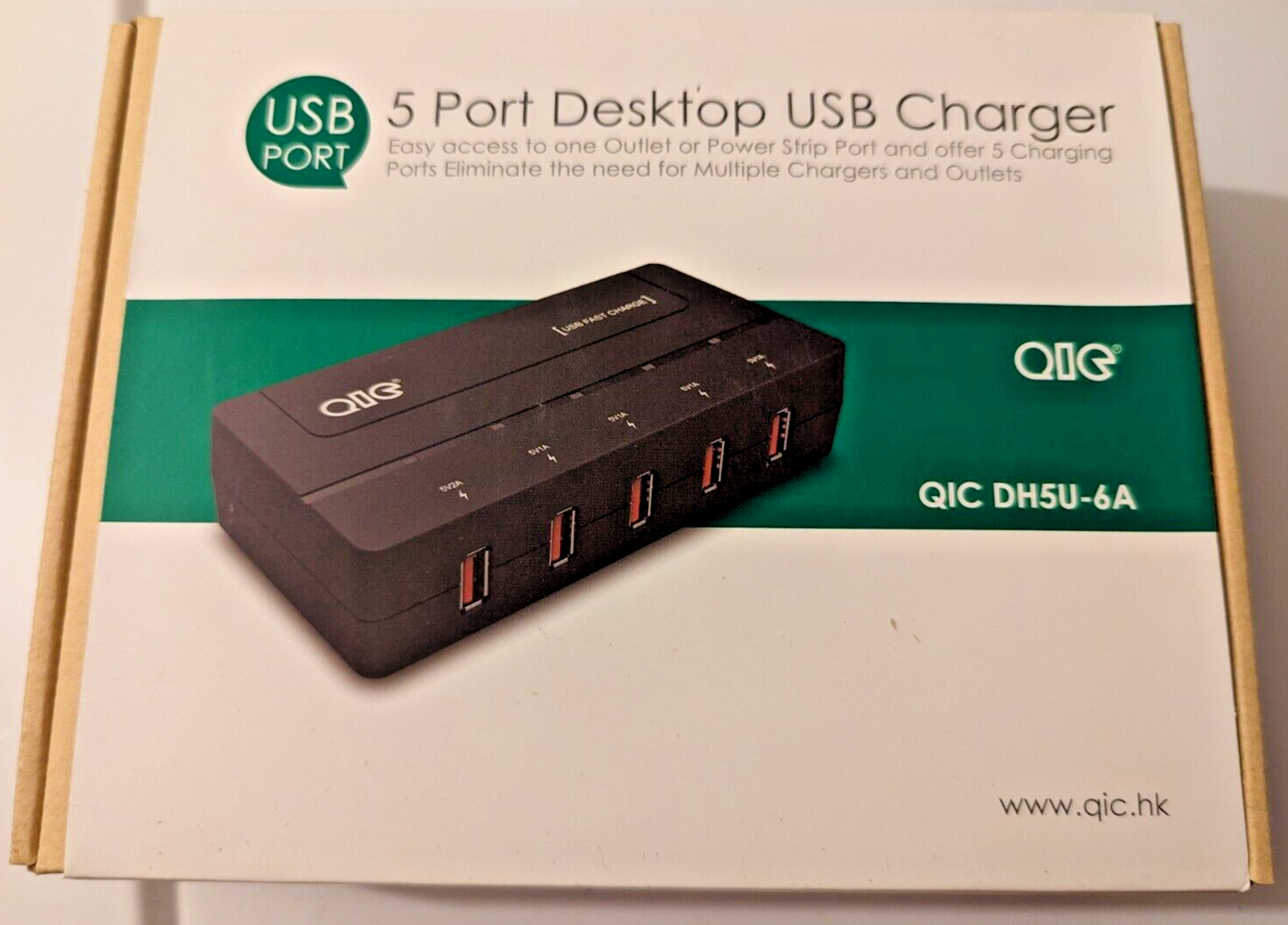 NEW & SEALED QIC 5 Port Desktop USB Charger iPhone iPad Samsung | eBay