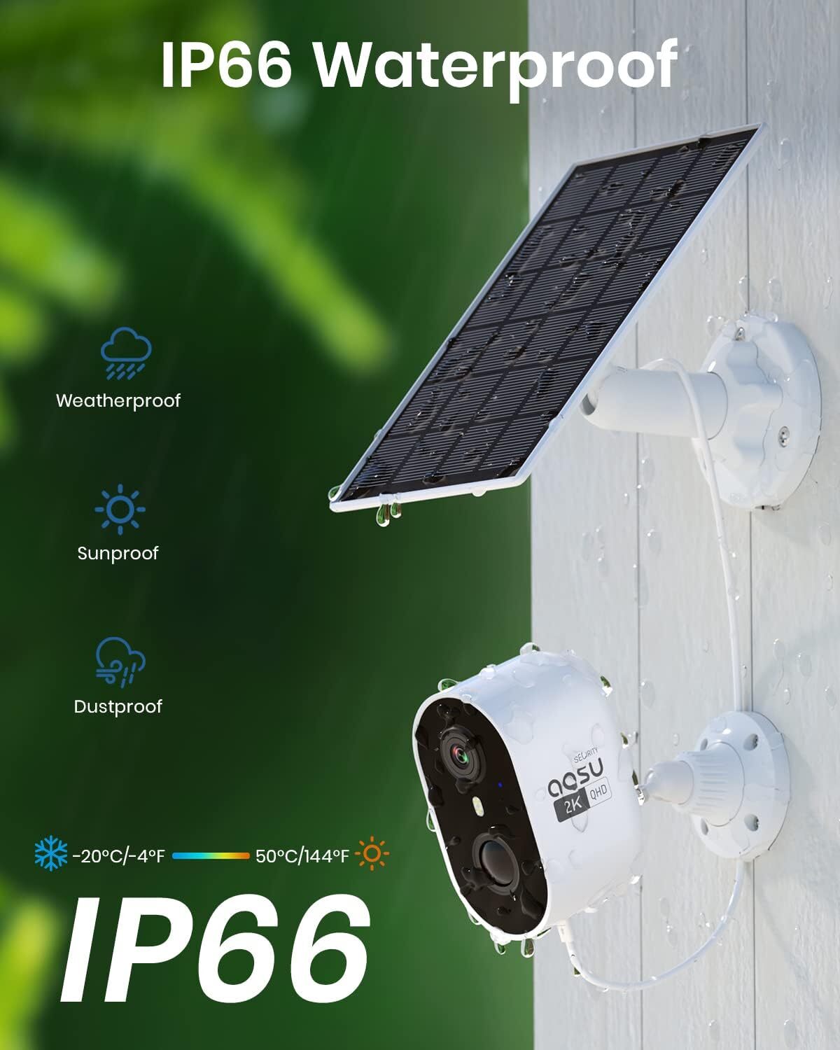 2K Solar Security Cameras Wireless Outdoor, Solar Outdoor Camera for ...