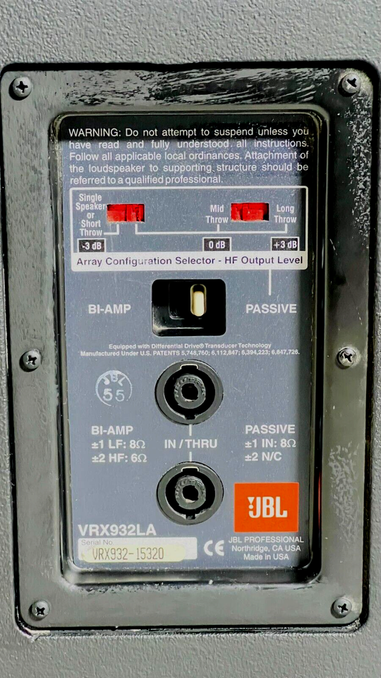 JBL VRX932LA-1 12" 2-Way Line Array Loudspeaker #17498 (ONE) THS | eBay