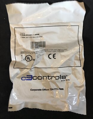 C3 Controls 13SBLR24ST-13RDR / 13SBLR24STRDR 13mm 24V LED Red W/ Lens ...