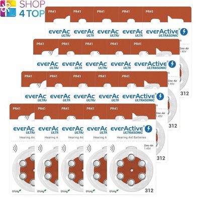 120 EverActive Ultraschallbatterien Misura 312 Mf Pr41 Acustici 1,45V Z ...
