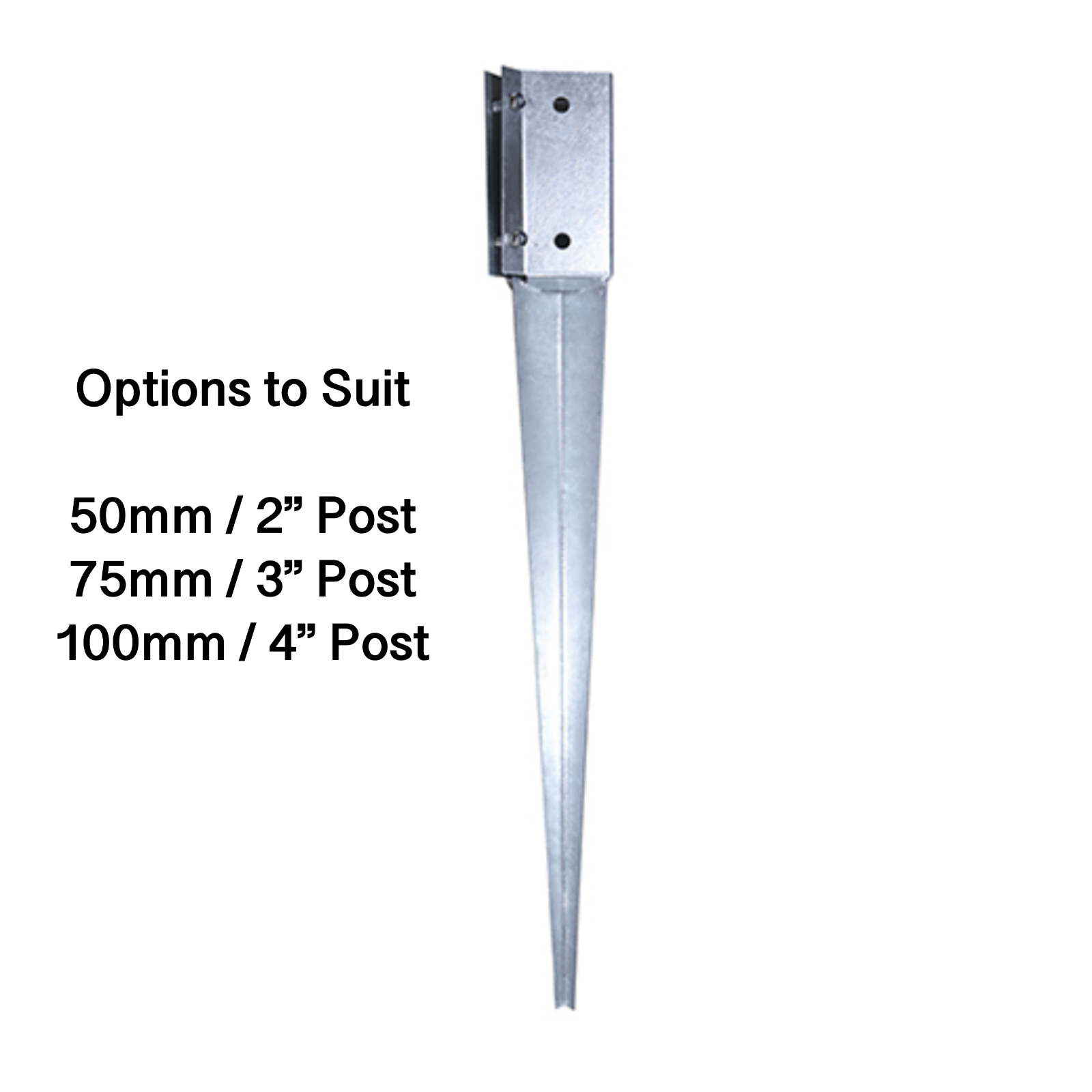Fence Post Spike Shoe Brackets Bolt Down 50mm 75mm 100mm DECKING Post ...
