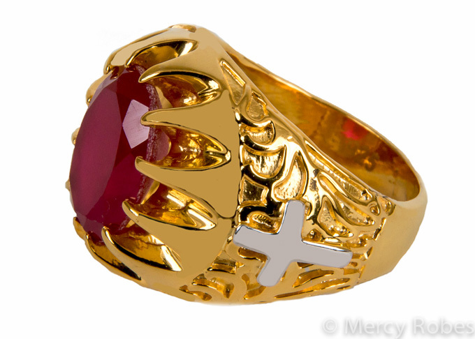 Men's Clergy Apostle Ring, Style (MGR2021 G-R), Genuine Red Ruby | eBay