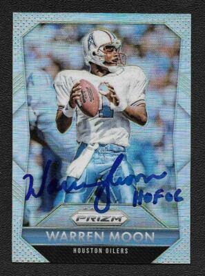 Warren Moon Autograph Auto 2015 Panini Prizm Silver Houston Oilers Card ...