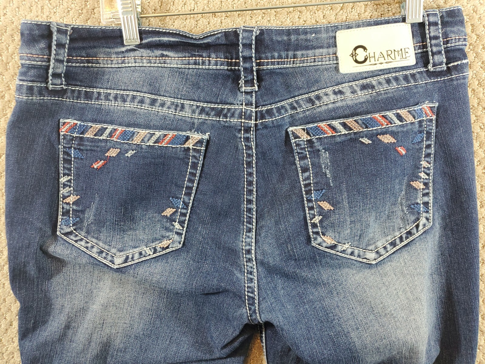 Charme Easy Fit Denim Capri 33 Embellished Stretchy E… - Gem