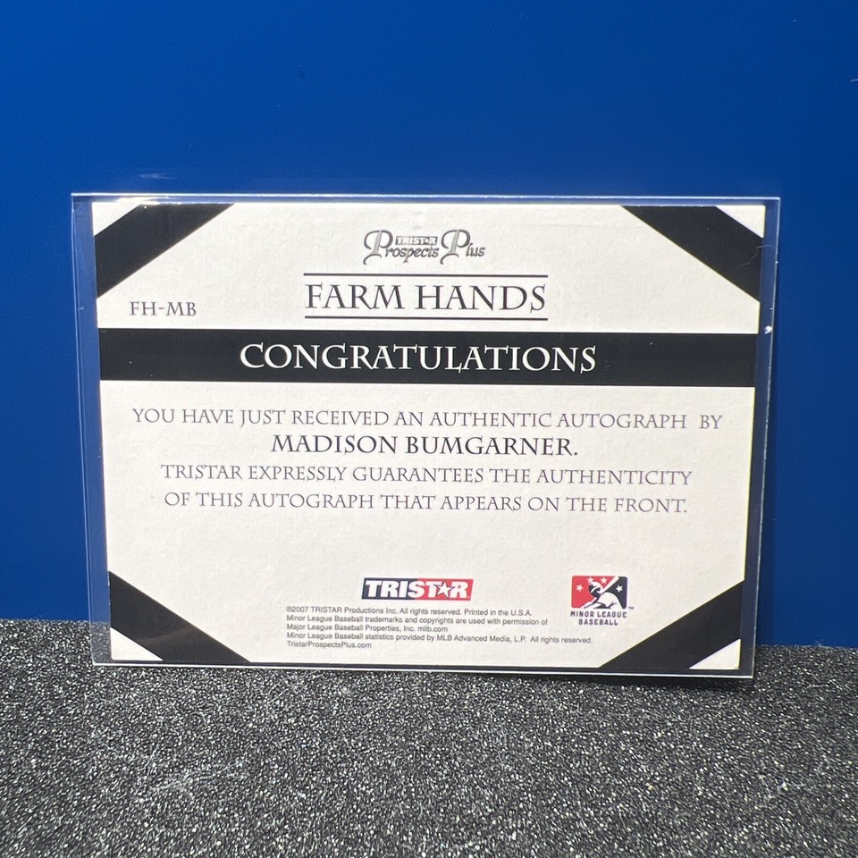 2007 TRISTAR Prospects Plus - 🔥Farm Hands Autograph Madison Bumgarner ...