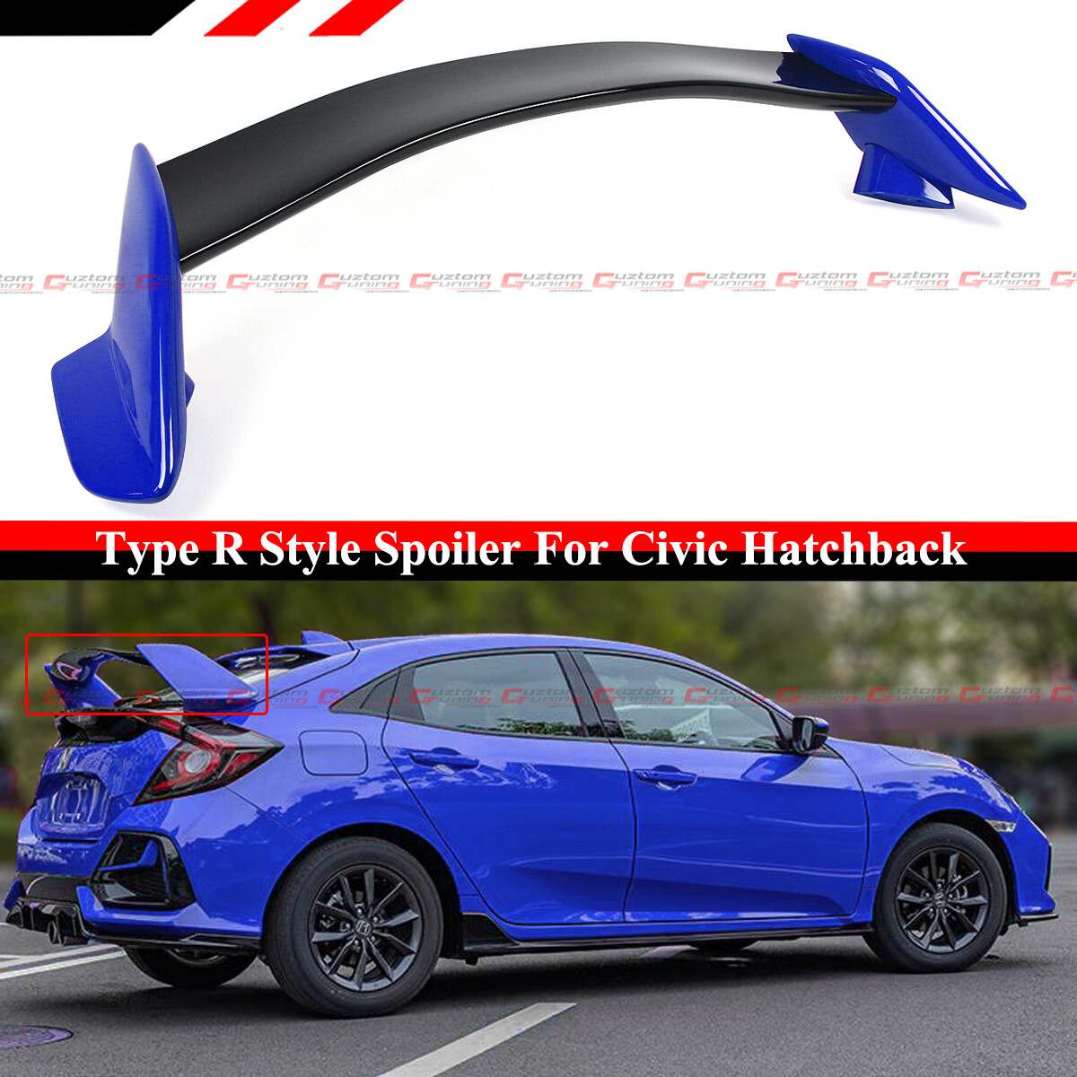 2016-2021 Honda Civic FK4 FK7 5DR Hatchback Type R Style Spoiler Wing ...