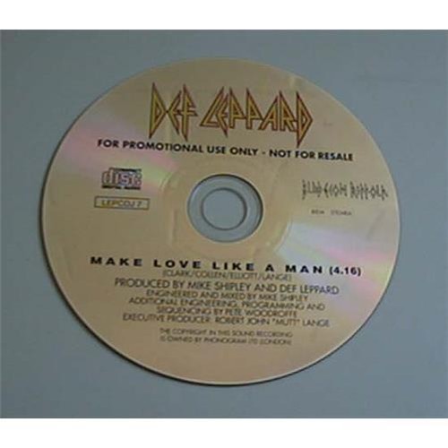 DEF LEPPARD MAKE LOVE LIKE A MAN CD SINGLE 1 TRACK PROMO (NO ARTWORK ...