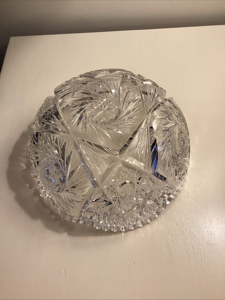American Brilliant Period ABP Cut Glass Crystal Bowl ANTIQUE | eBay