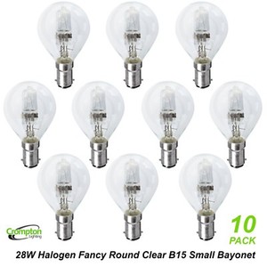 10 x 28W Clear Fancy Round Light Globes / Bulbs Small Bayonet Cap SBC ...
