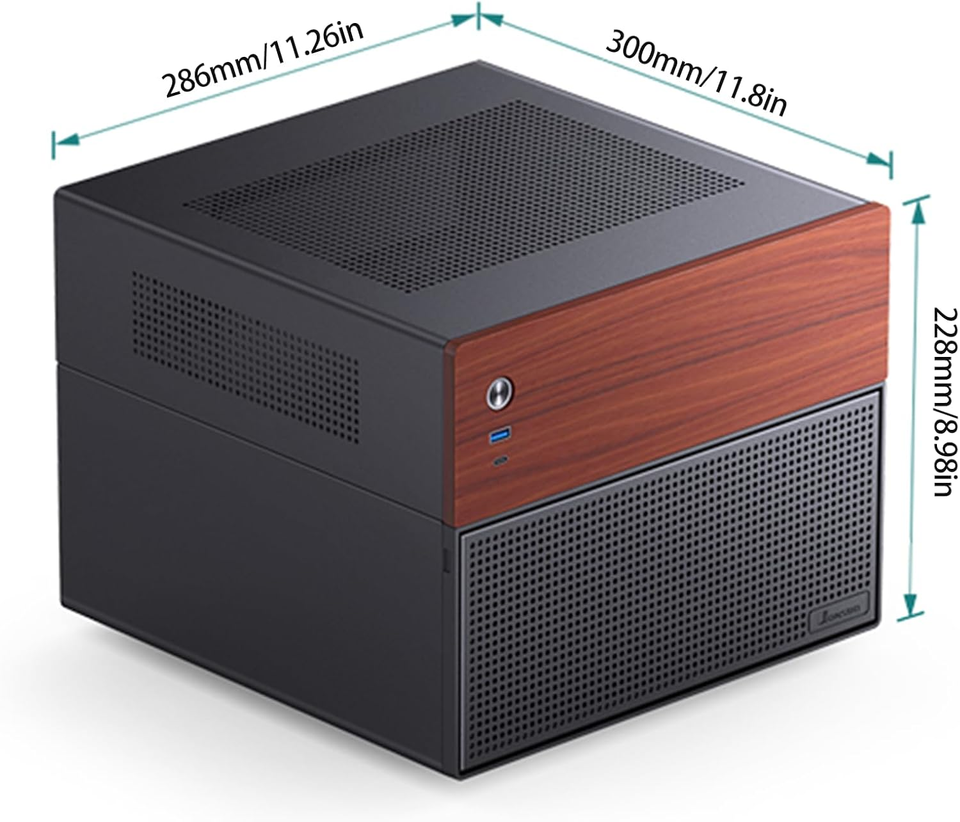N4 Black NAS Pc Case, Walnut Wood, 8-Drive Bay/6 * 3.5 "HDD (4 Hot-Swap ...