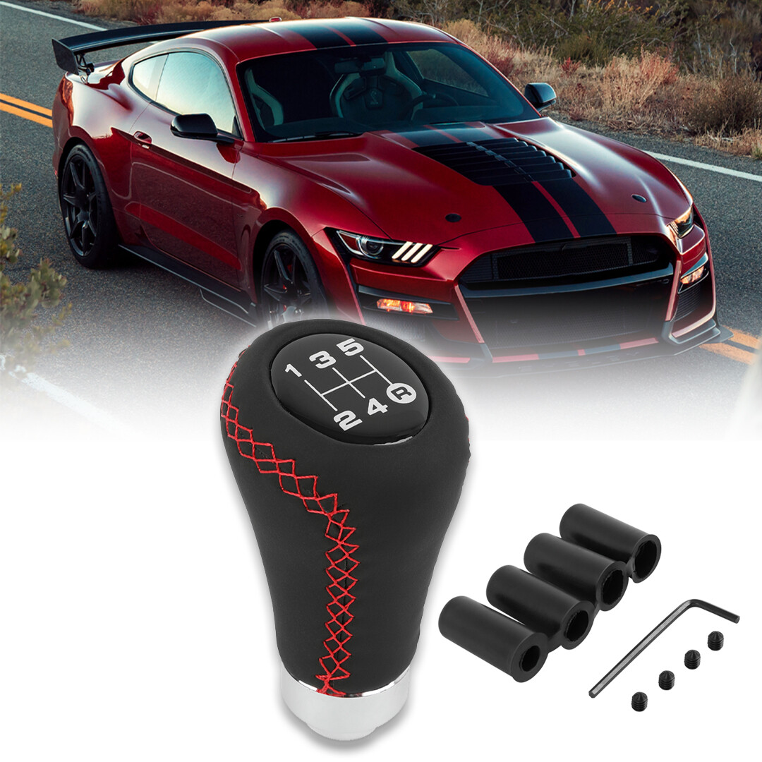 Car Gear Shifter Knob 5 Speed Manual Stick Shift Handle Leather For ...