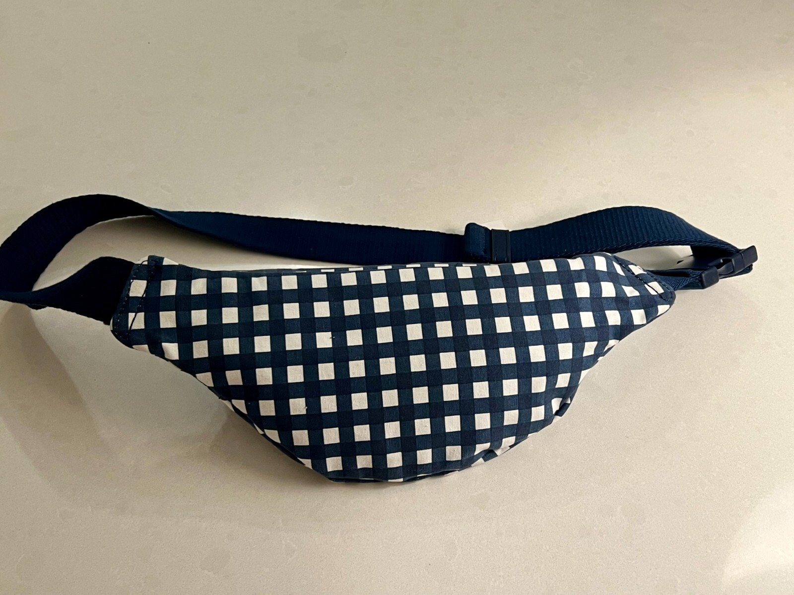 J Crew Belt Bag Fanny Pack Gingham Ruffle Plaid Cotton Blue & White NEW ...